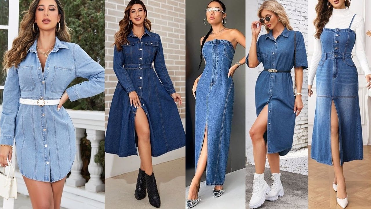 VESTIDOS DE MEZCLILLA COMO COMBINARLOS\ MODA DENIM, JEANS MEZCLILLA - YouTube