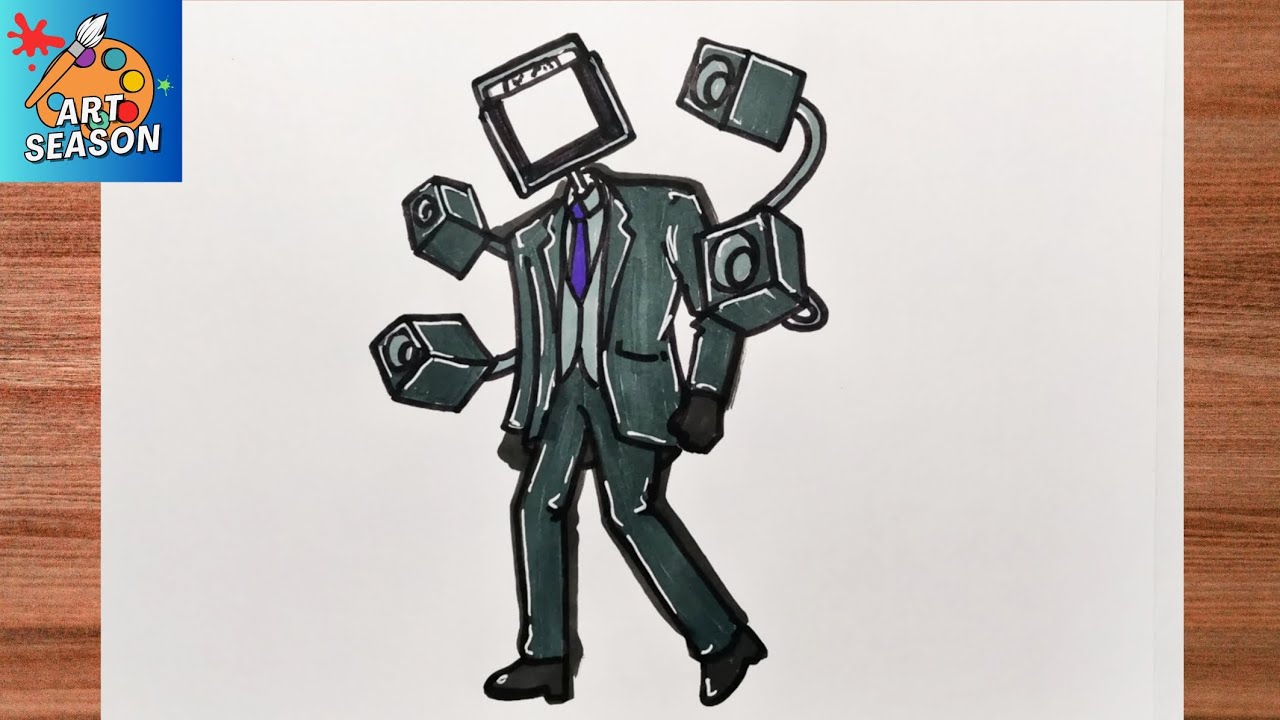 How to Draw New Large TV Man from Skibidi Toilet - YouTube