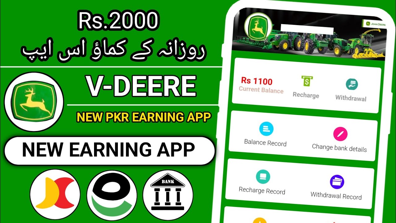 Today New Pkr Earning App • V-Deere Earning App • Online Earning App in ...