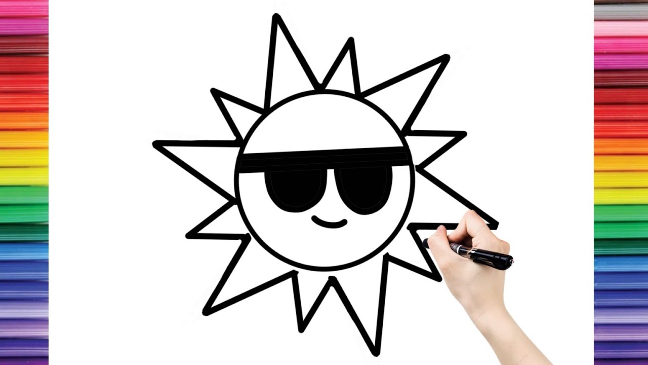 How to Draw Sun | Sun Drawing | Step by step | Easy drawing for Kids ...