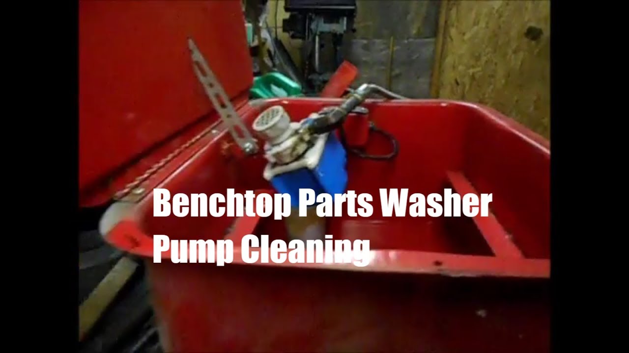 Mini Powerfist 3.5 gallon benchtop parts washer pump cleaning - YouTube