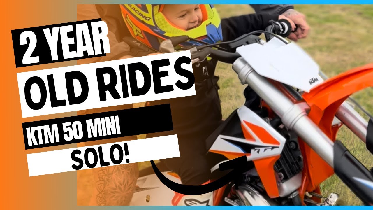 2 YEAR OLD RIDES KTM 50 MINI - YouTube