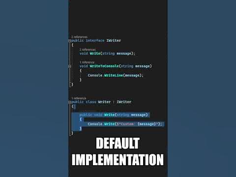 C# Interfaces With Default Method Implementations #shorts - YouTube