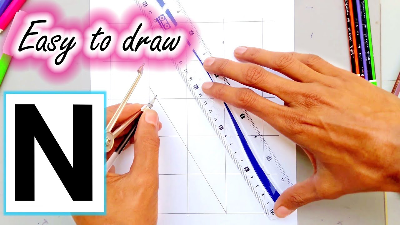 how to draw letters easy N letter n - YouTube