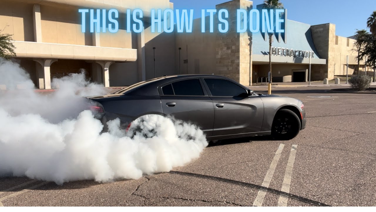 How To Do A Real BurnOut In A Dodge Charger V6 - YouTube