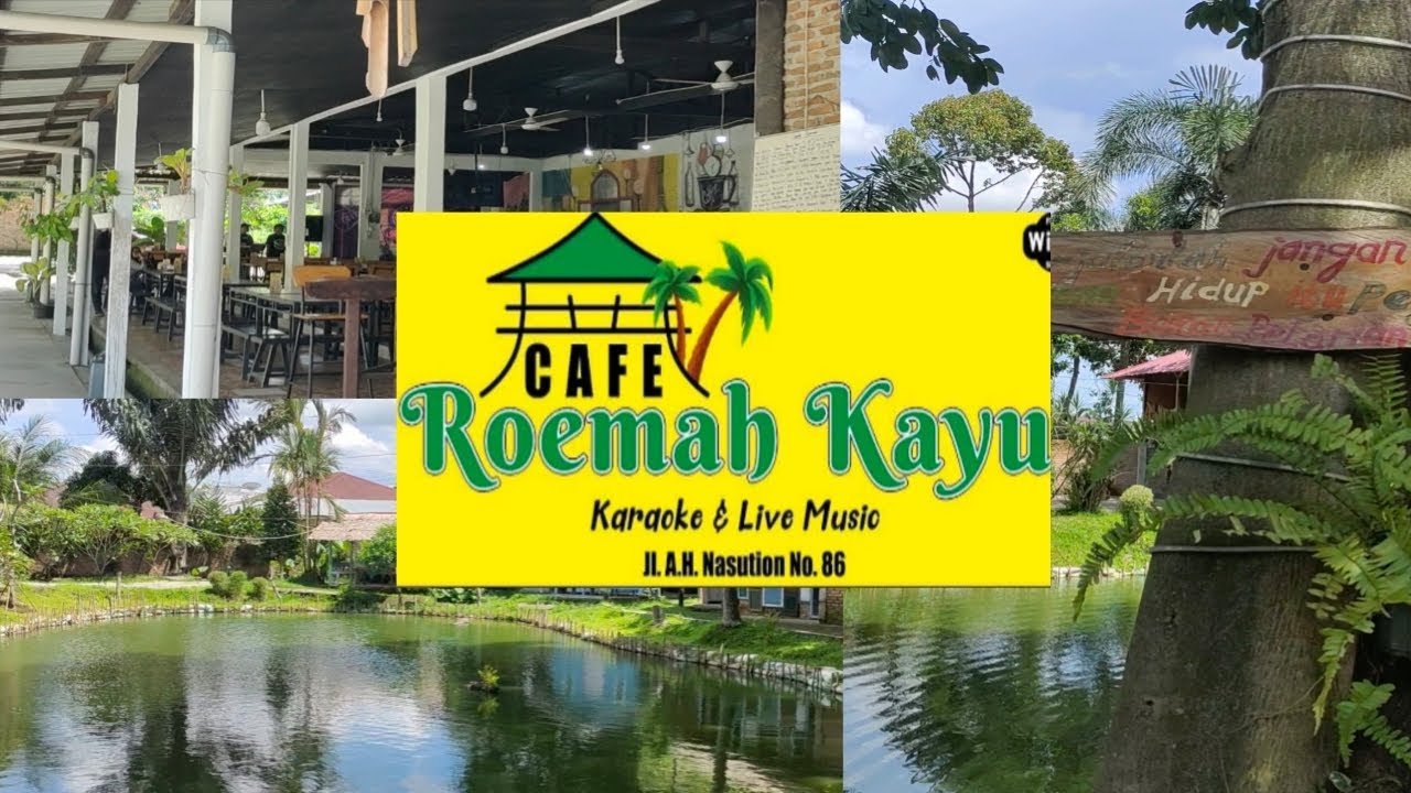 Cafe Rumah Kayu,kafe nuansa Kayu yang ada Danau Kecilnya - YouTube