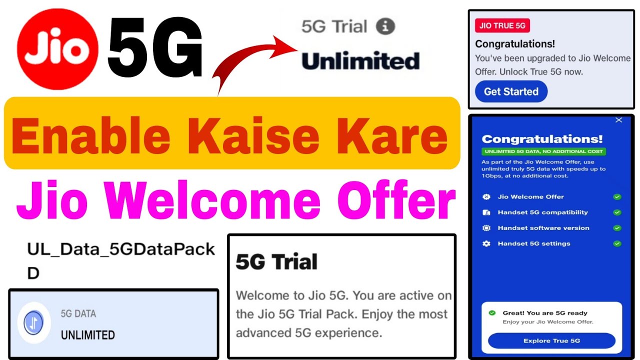 Jio 5G Welcome Offer | Activate Jio True 5g in Any jio 4G Sim & Get 5G ...