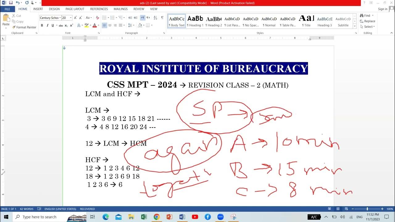 CSS MPT 2024 Free revision Classes Lecture - 2 (Math) - YouTube