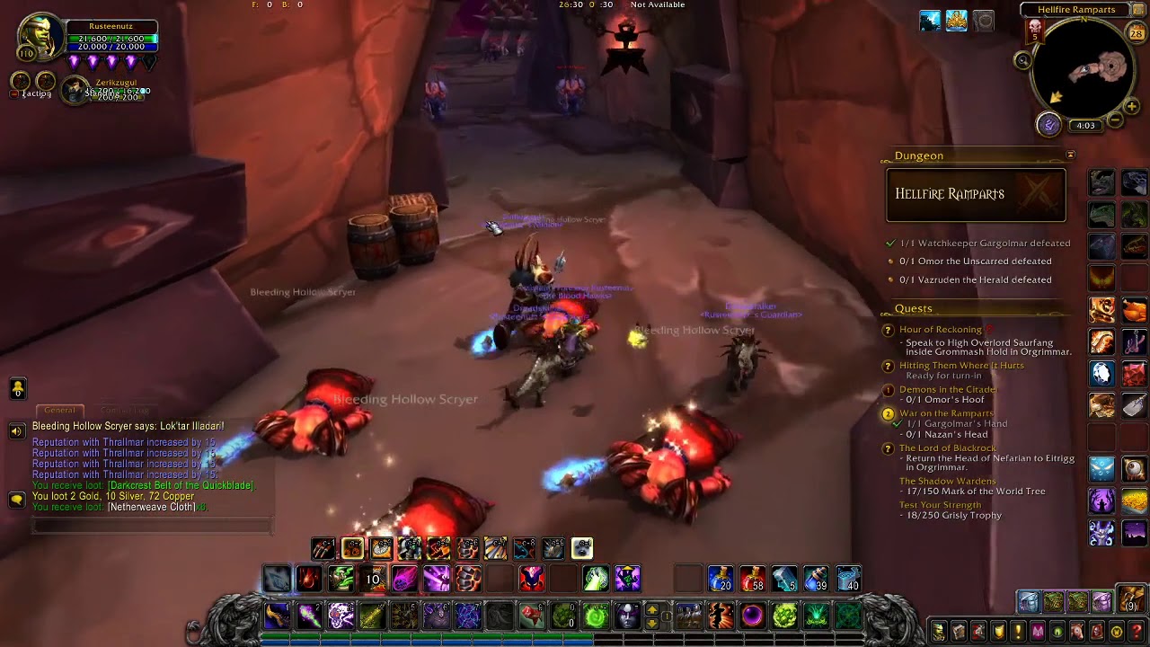 Hellfire Ramparts Dungeon run - YouTube