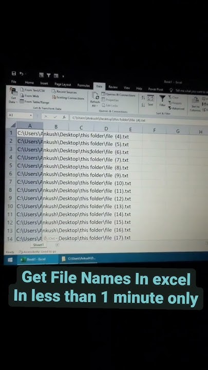 Get File Names In Excel Anjni Computer Education 🔥 Youtube