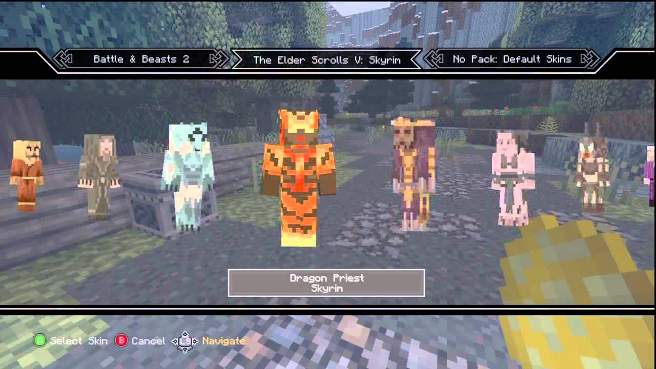 Minecraft Xbox 360 Skyrim Mash Up Pack All 40 Skins Overview - YouTube