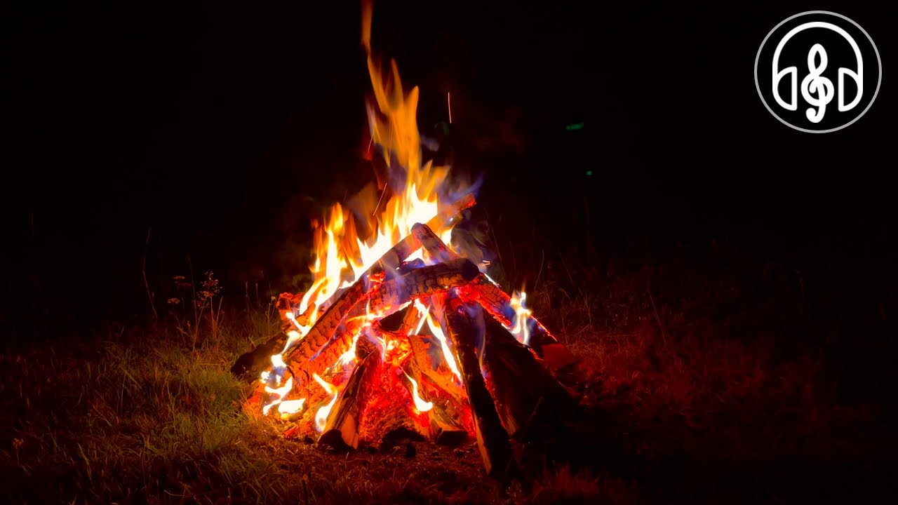 🔥 Relaxing bonfire in 4K (12 hours). 🔥 Crackling sounds of fire at ...