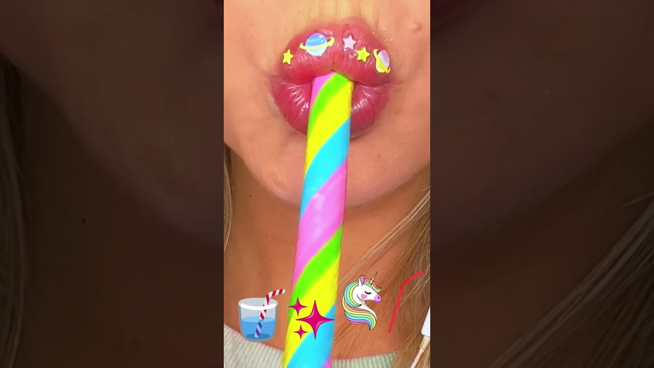 ASMR EDIBLE CANDY STRAW, SODA DRINKING SOUNDS MUKBANG #shorts - YouTube