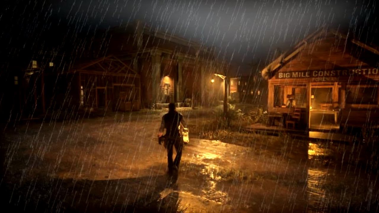 Heavy rain walking along the beautiful old building | RDR2 ASMR - YouTube