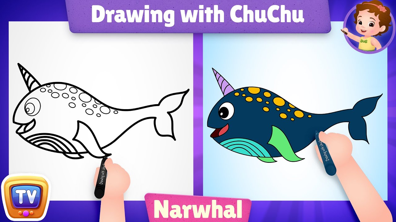 How to Draw a Narwhal? - More Drawings with ChuChu - ChuChu TV Drawing ...