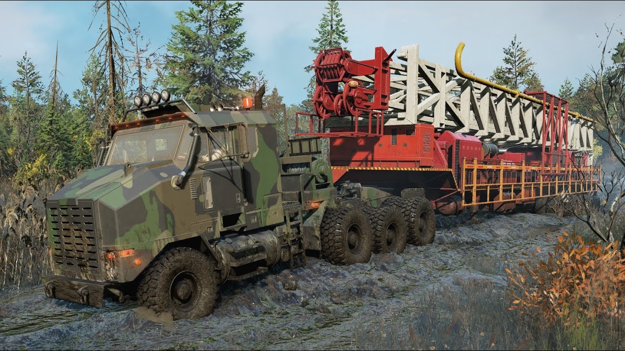 SnowRunner - Oshkosh m1070 8x8 Driving Offroad - Heavy Transport ...