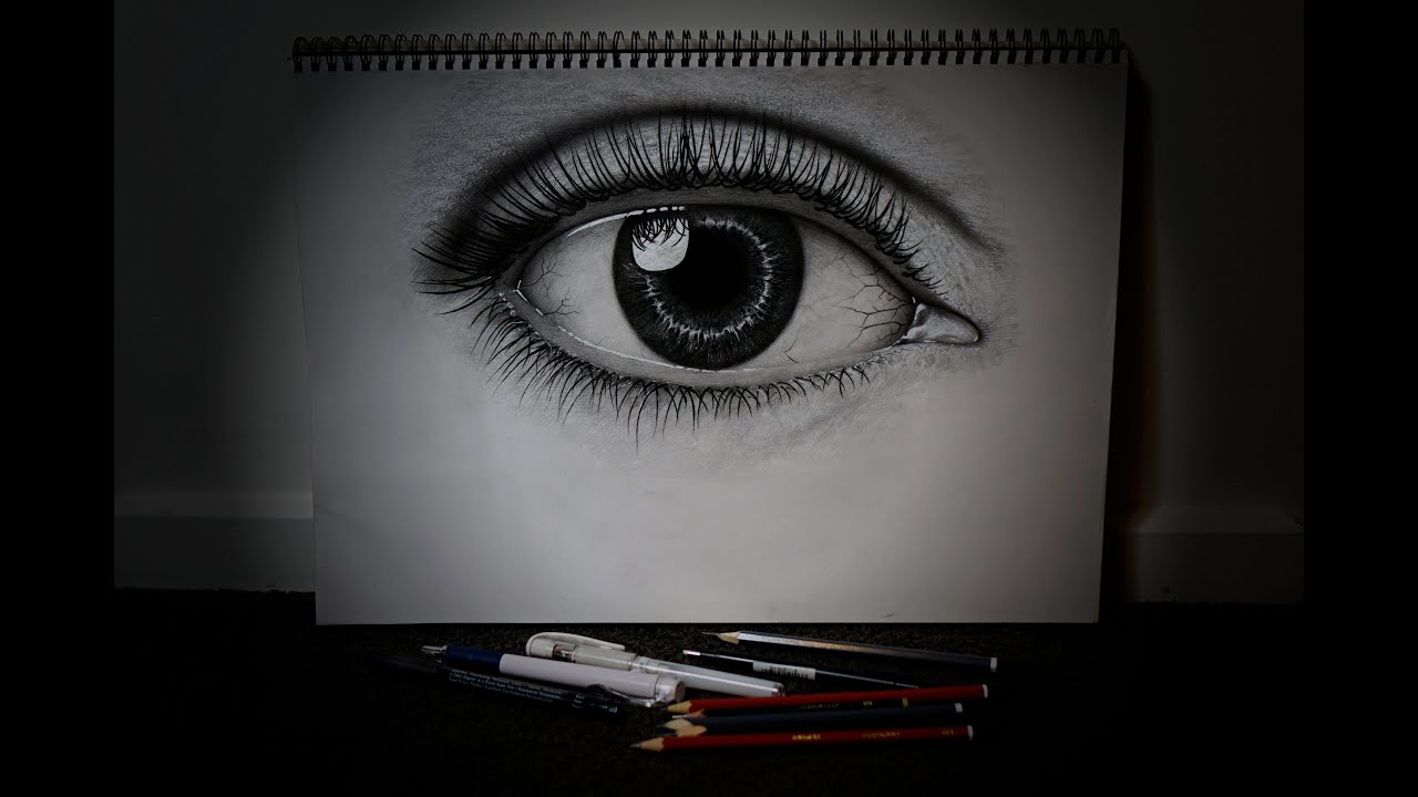 How to draw Eye -Pencil drawing on Paper tutorial #drawing #painting # ...
