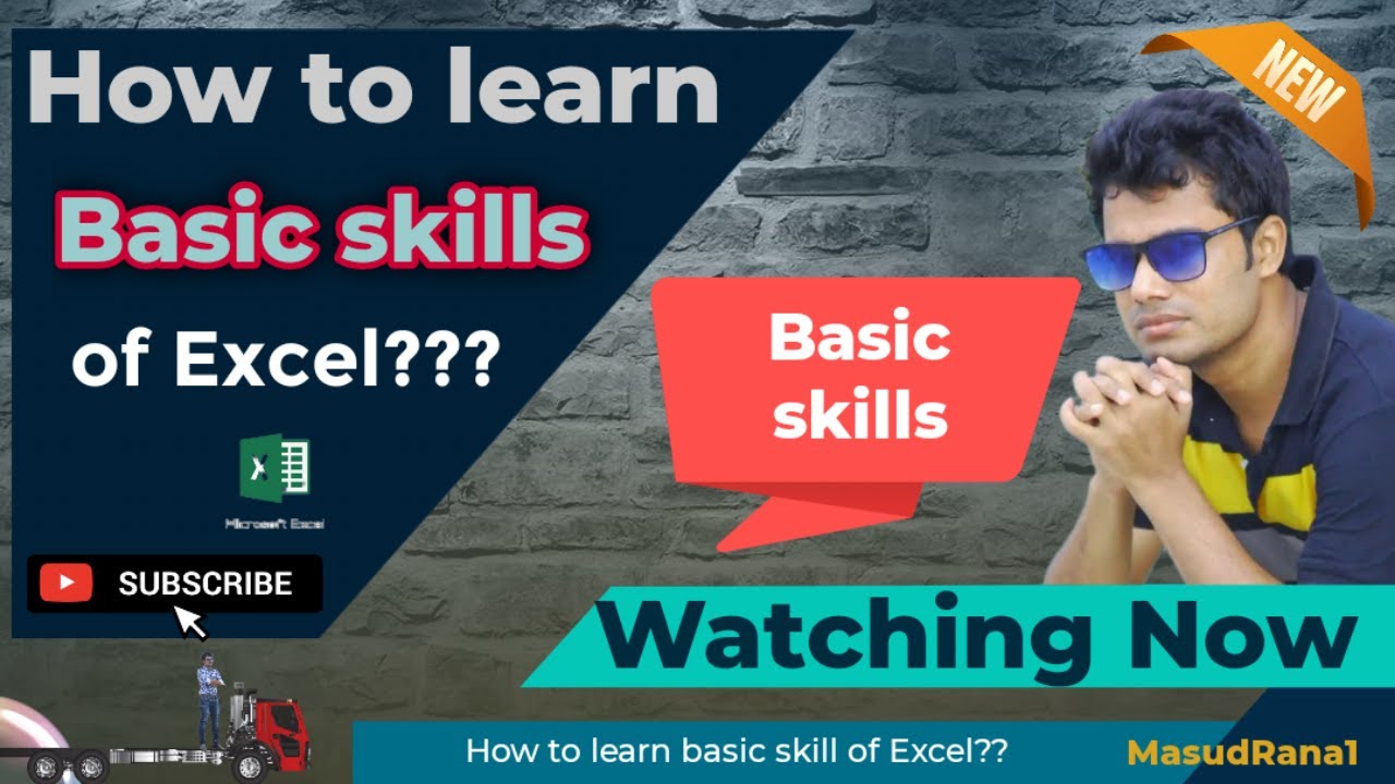 How to learn basic skill of Excel - YouTube