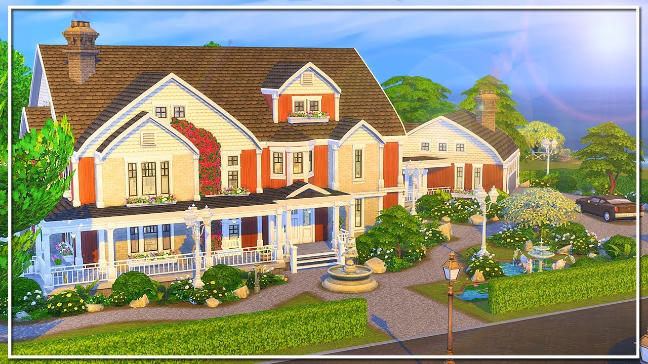 COUNTRY COLONIAL MANSION || The Sims 4: Speed Build (NO CC) - YouTube