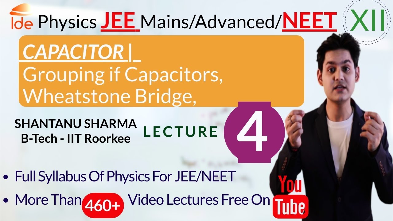 CAPACITOR |Lec-4| Grouping if Capacitors, Wheatstone Bridge, |Physics for IIT-JEE/NEET - YouTube