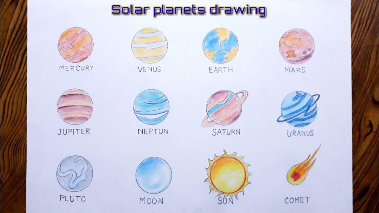 Solar planets drawing step by step - YouTube