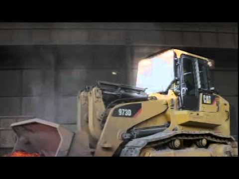 Cat® 973D Waste Handler Track-Type Loader | Steel Mill Application - YouTube