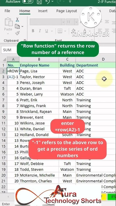 How To Use Row Function In Excel Shorts Viralshorts Row Function Learnexcel Excelseries
