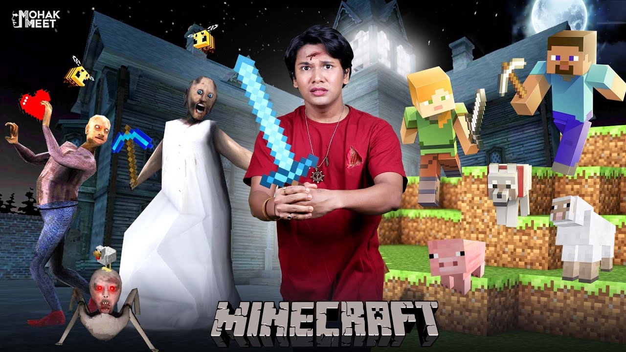 GRANNY , MINECRAFT AUR BITWA SHORT FILM : ग्रैनी | HORROR GAME GRANNY - SLENDRINA || MOHAK MEET ...