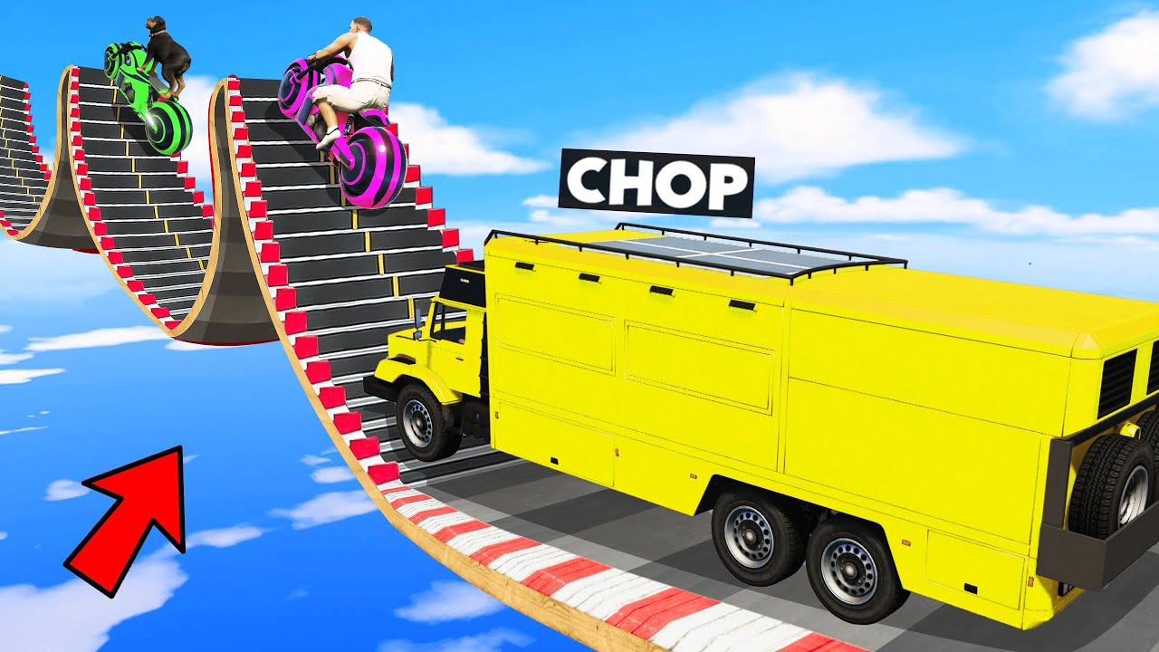 GTA 5 CHOP AND FROSTY PLAY WAVE CHALLENGE PARKOUR - YouTube