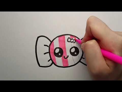 HOW TO DRAW A CUTE CANDY EASY STEP BY STEP - CARTOON DRAWING - - YouTube