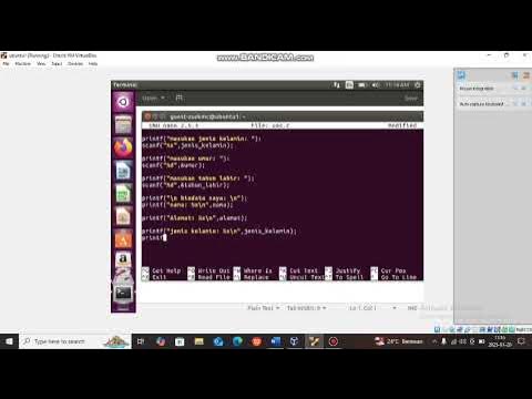 Pemrograman Shell tentang Penginputan Biodata menggunakan Nano pada Linux Ubuntu - YouTube