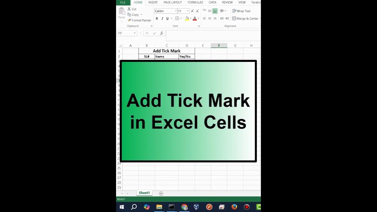 Add Tick Mark in Excel Cells | Excel Tips #computertricks #excel #exceltips #computereducation ...