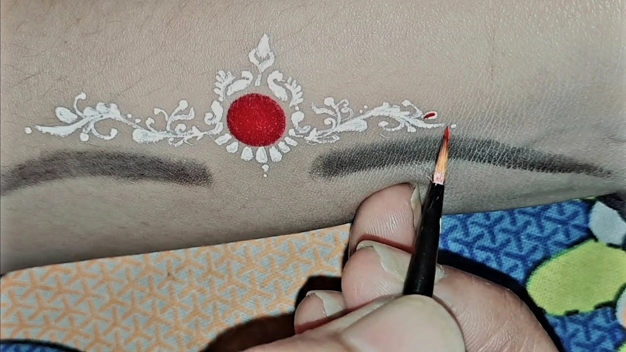 kolka design for bride.. forehead bridal kolka art for bride ... - YouTube