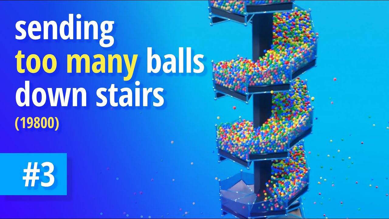 Too Many Balls Down a Spiral Staircase (Marble Race) - YouTube
