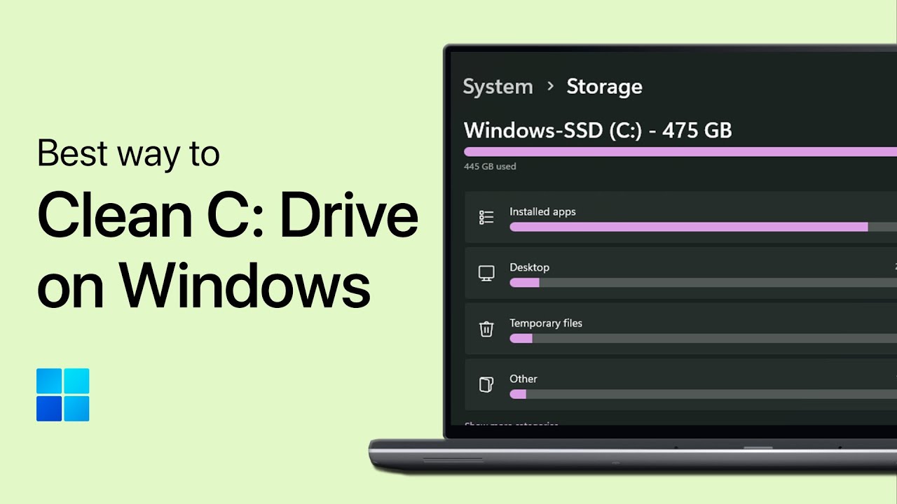 Easiest Way To Clean C: Drive on Windows PC - Free Up Storage - YouTube