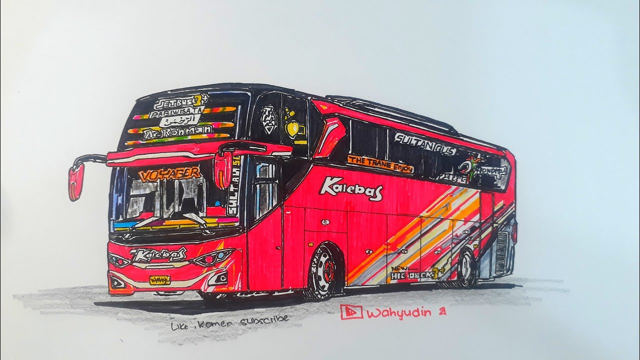 Bus Kalebas Ar-Rohman, bus sultan,cara menggambar dan mewarnai - YouTube