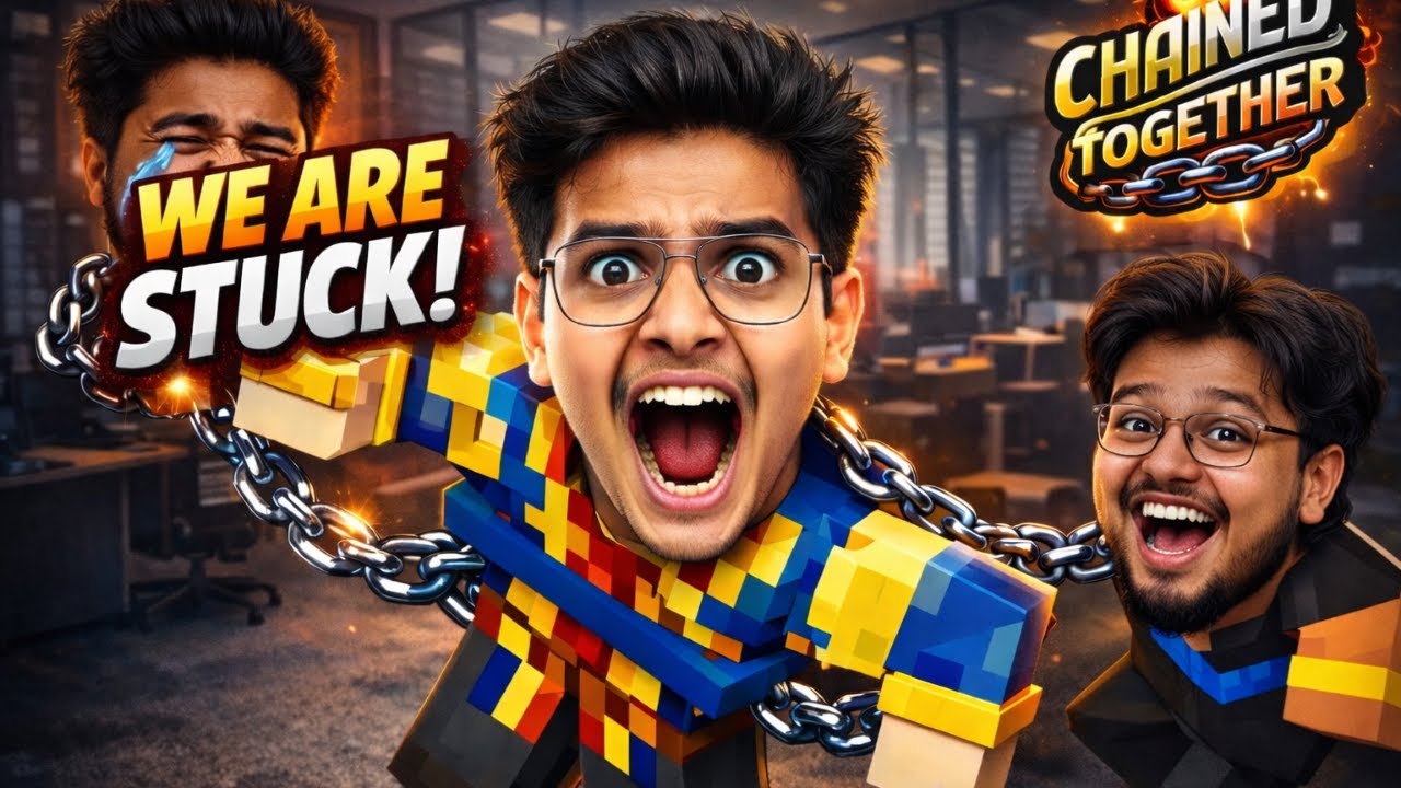 3 Friends Trapped in One Chain! 😱 | Chained Together Hindi Gameplay ...