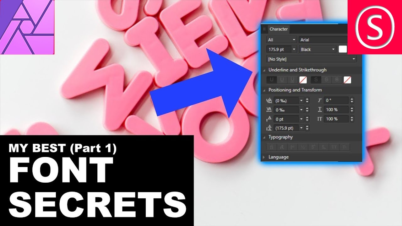 Affinity Photo - FONT SECRETS (Part 1) - YouTube