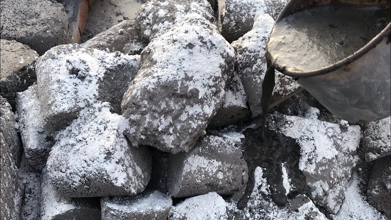 6k celebration video of gritty black concrete dry floor/clay pot/dust ...