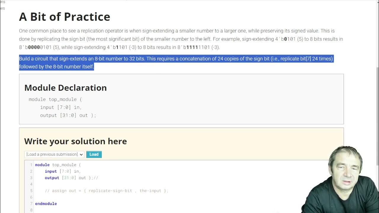 Verilog курс с HDLBits! Узнал что такое replication operator и как реплицировать биты! 2023 12 ...