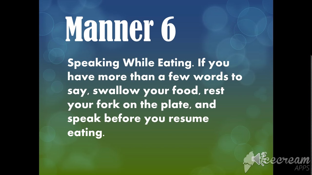Table manners | EduMedia | Manners Make A Man Perfect - YouTube