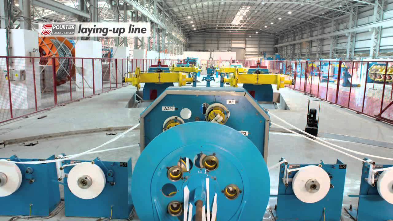 High voltage cable plant : POURTIER laying-up line - YouTube