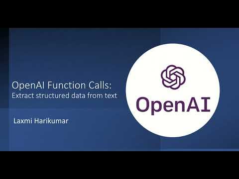 OpenAI Function Calls - Extract structured data from text - YouTube