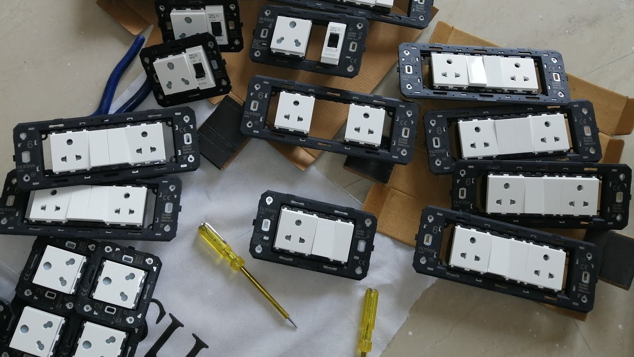 norisys CUBE series white frost switch shocket mcb fan regulator review ...