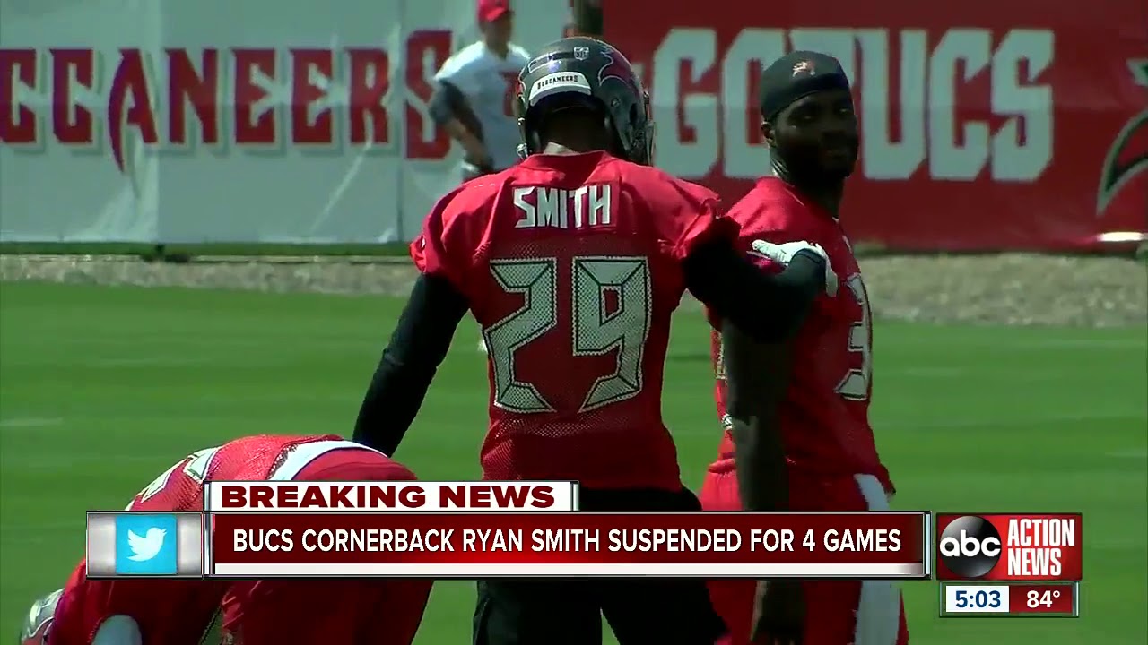 Buccaneers cornerback Ryan Smith suspended for 4 games - YouTube