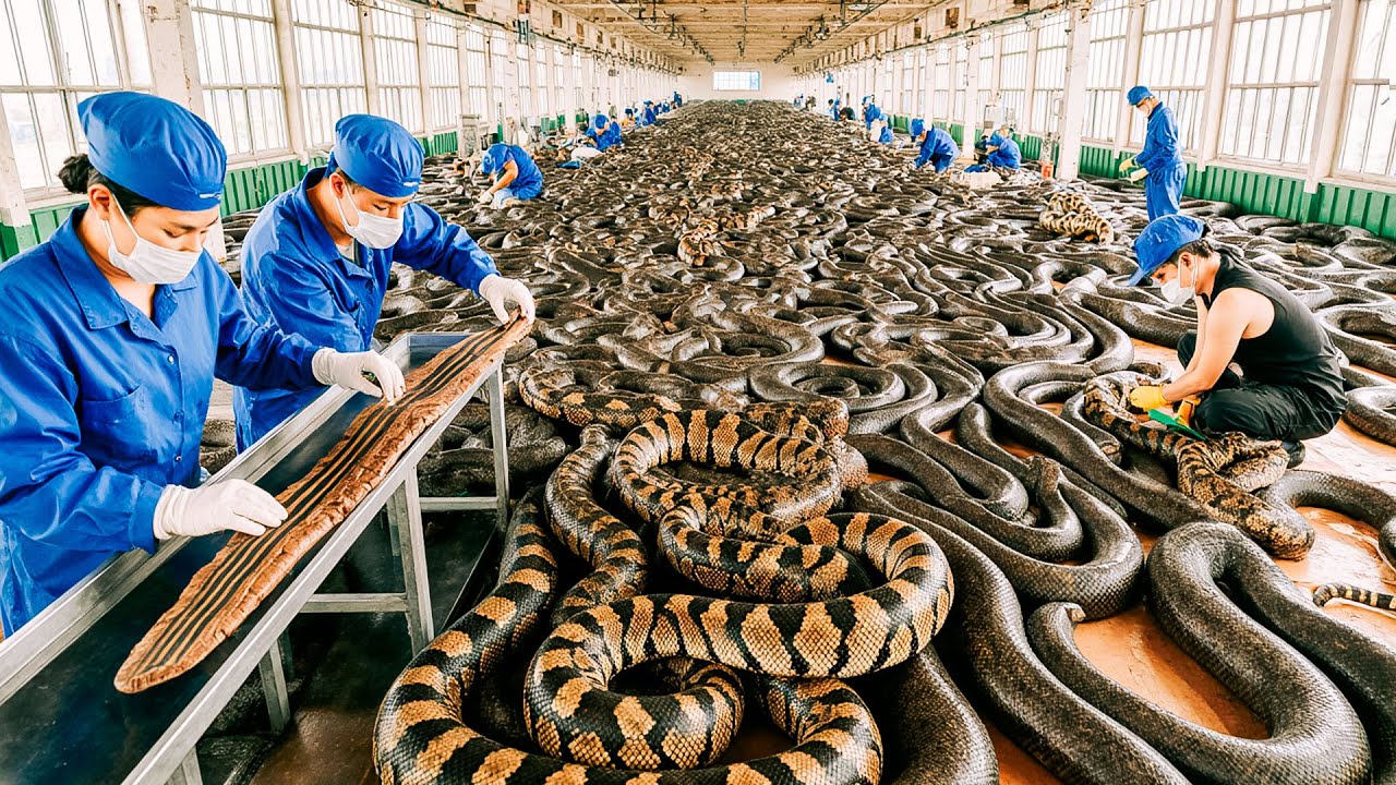 How Farmers Harvest and Process Millions of Snake Skins – Inside ...