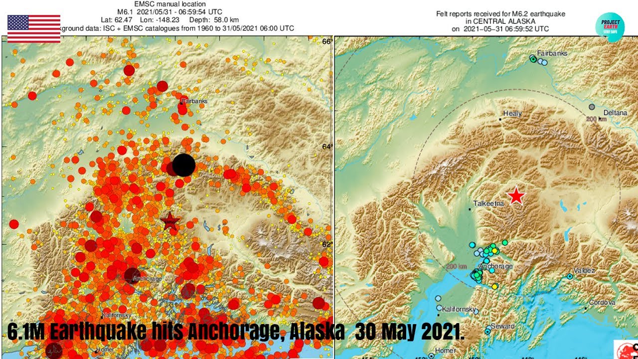 6.1M Earthquake hits Anchorage, Alaska 30 May 2021. - YouTube