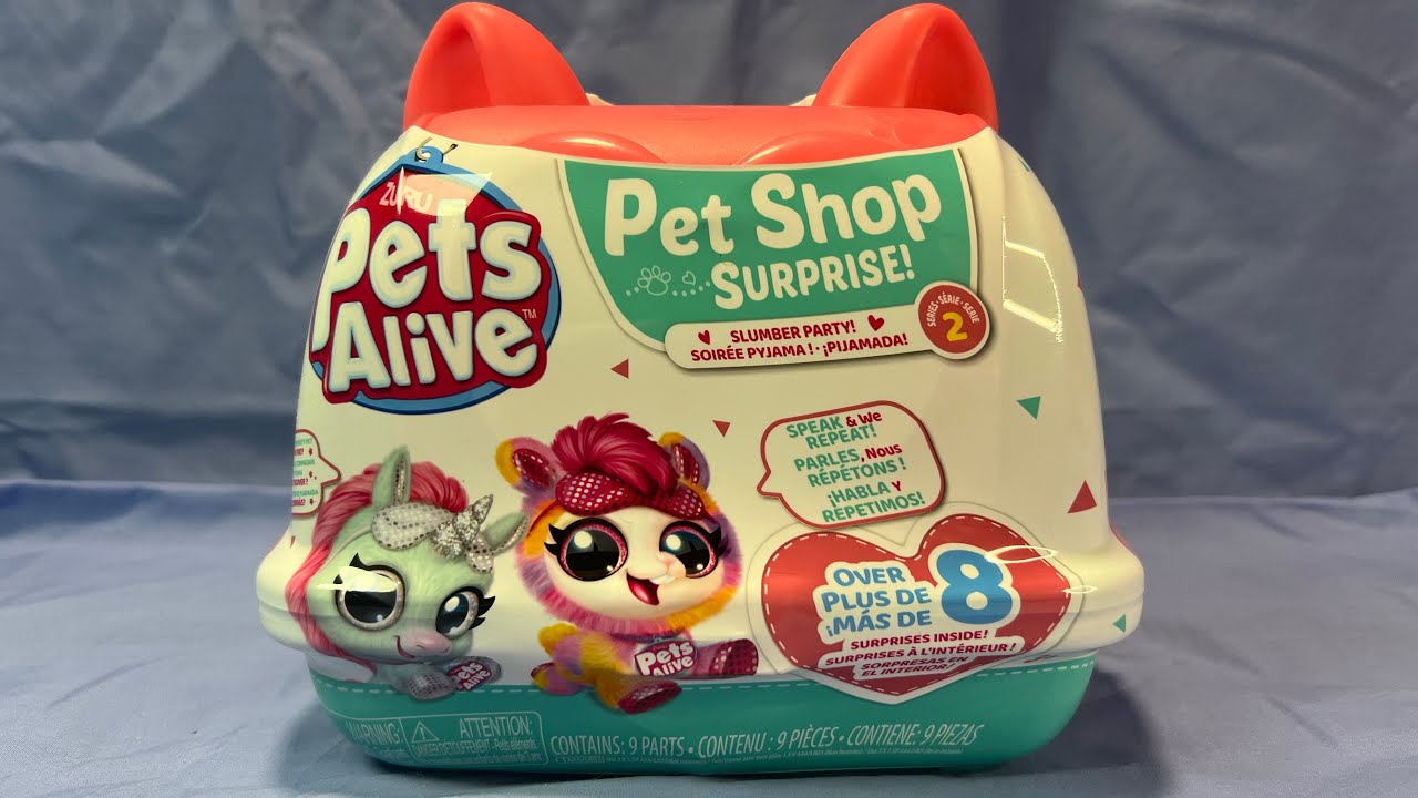 ASMR Unboxing Zuru Pets Alive Pet Shop Surprise Slumber Party Series 2 ...