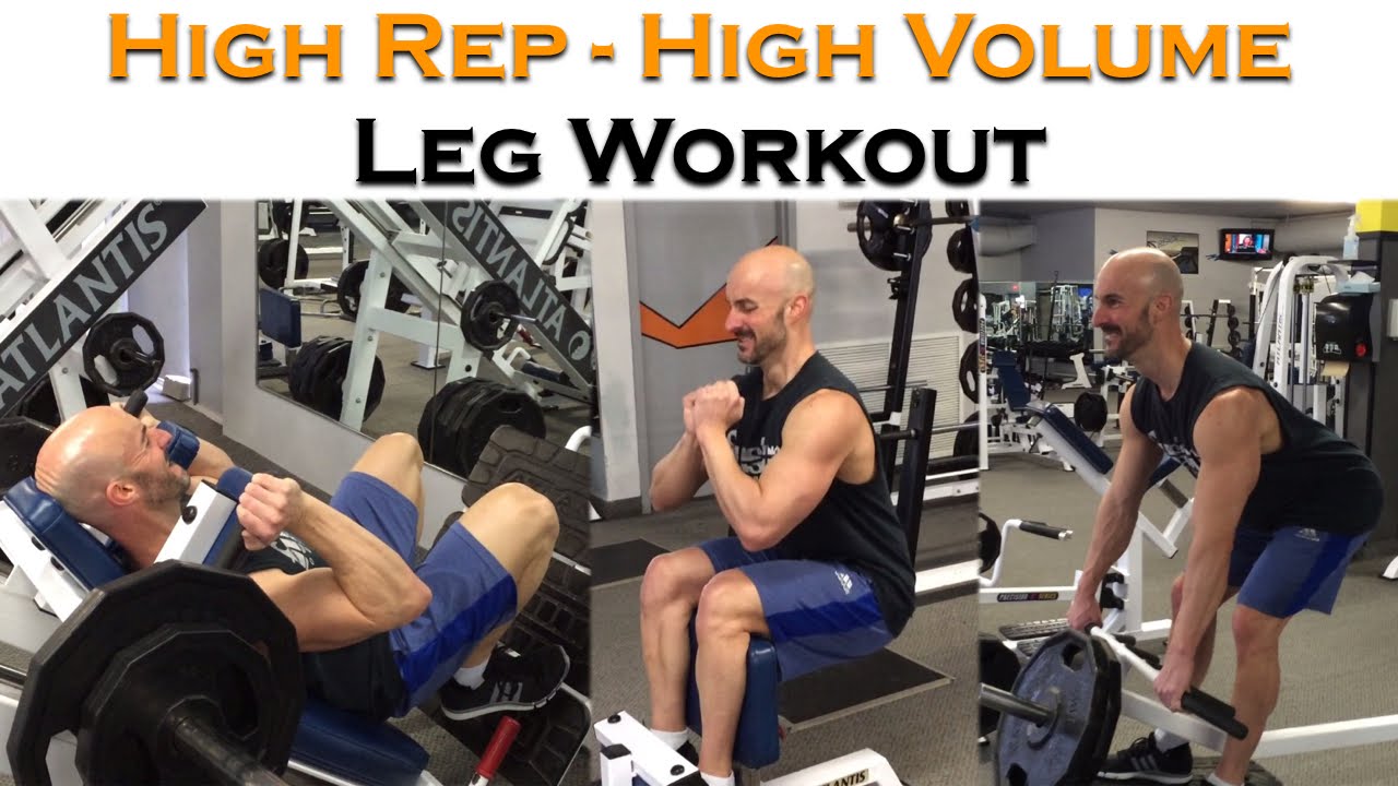 Leg Workout - High Rep High Volume - YouTube