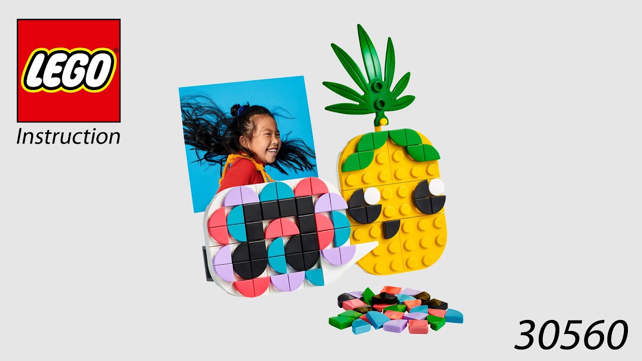 LEGO Instruction - DOTS - 30560 - Pineapple Photo Holder and Mini Board - YouTube